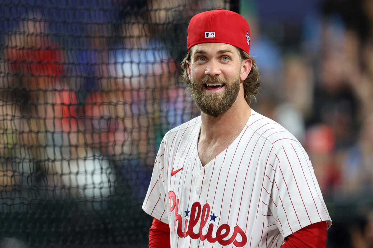 "Bryce Harper post>Livvy Dunne post"; "Looks like a 10 y/o dressed by ...