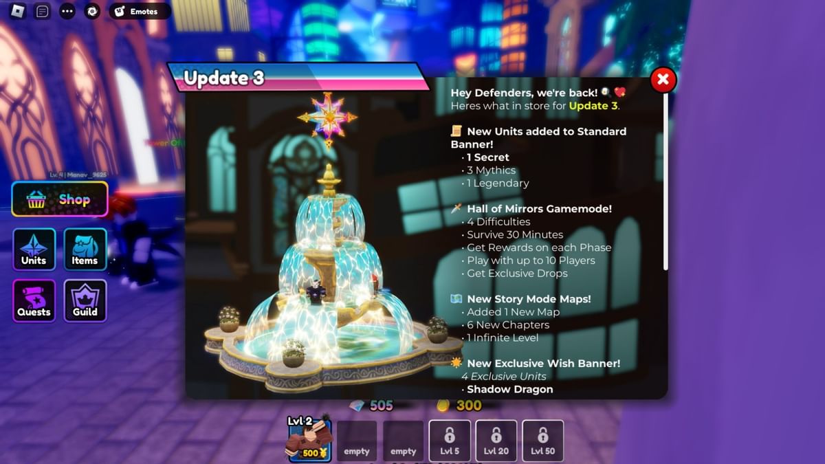 Anime Defenders Update 3: New Units, Story Mode Maps, and more