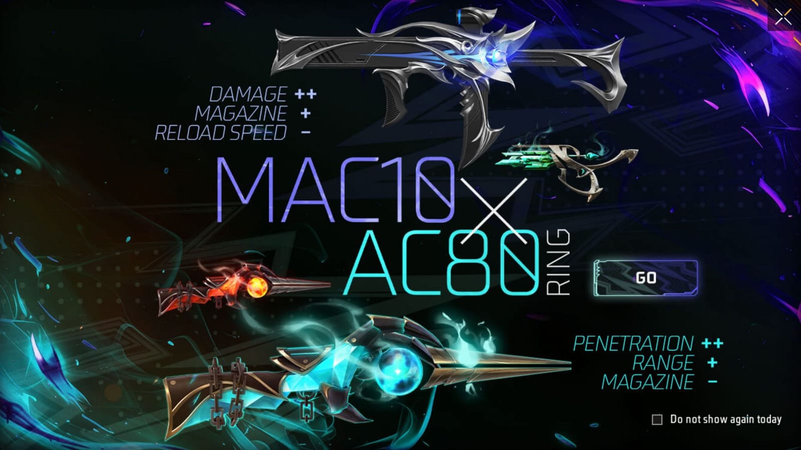 Free Fire MAC10 x AC80 Ring rewards: MAC10 - Mind's Eye, AC80 ...
