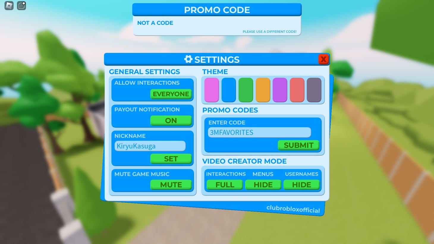 Club Roblox Codes