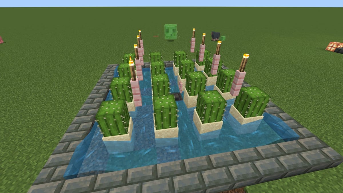 How to make cactus farm in Minecraft Bedrock