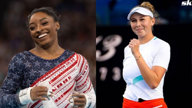 Amanda Anisimova applauds Simone Biles and Team USA as they clinch ...