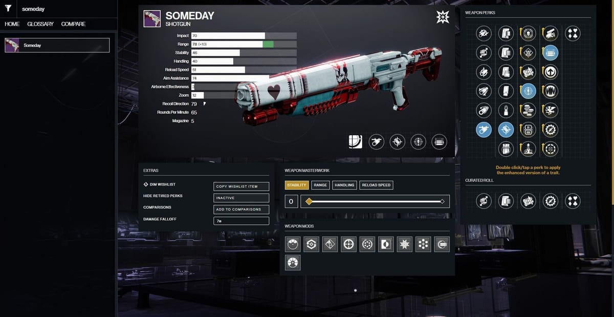 Someday god roll guide for Destiny 2 PvP and PvE