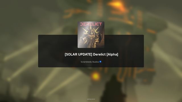 Derelict Solar Update: New Boss, Equipment sets, and more