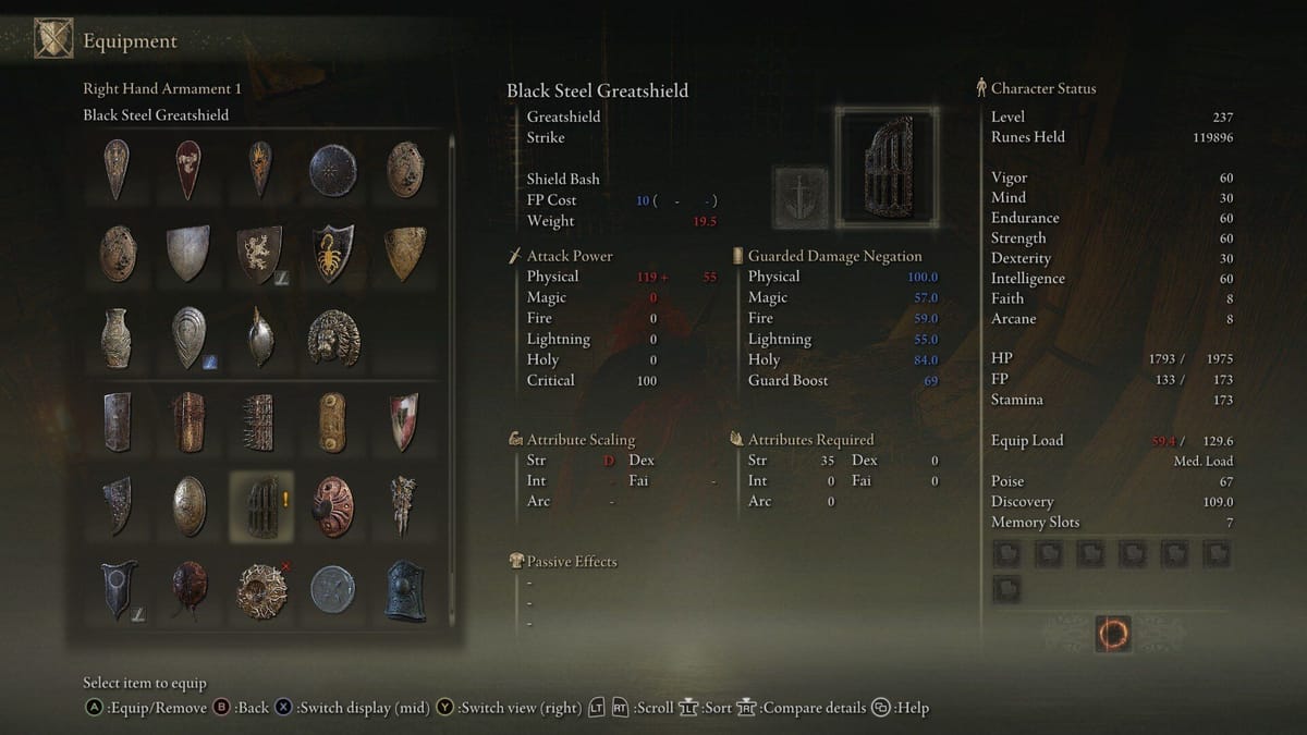 How to obtain the Black Steel Greatshield in Elden Ring Shadow of the ...