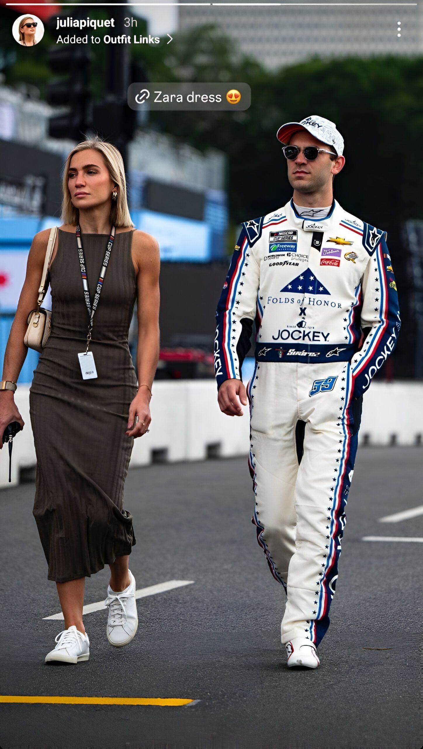 Daniel Suarez's fiance Julia Piquet turns heads in Zara ribbed midi ...