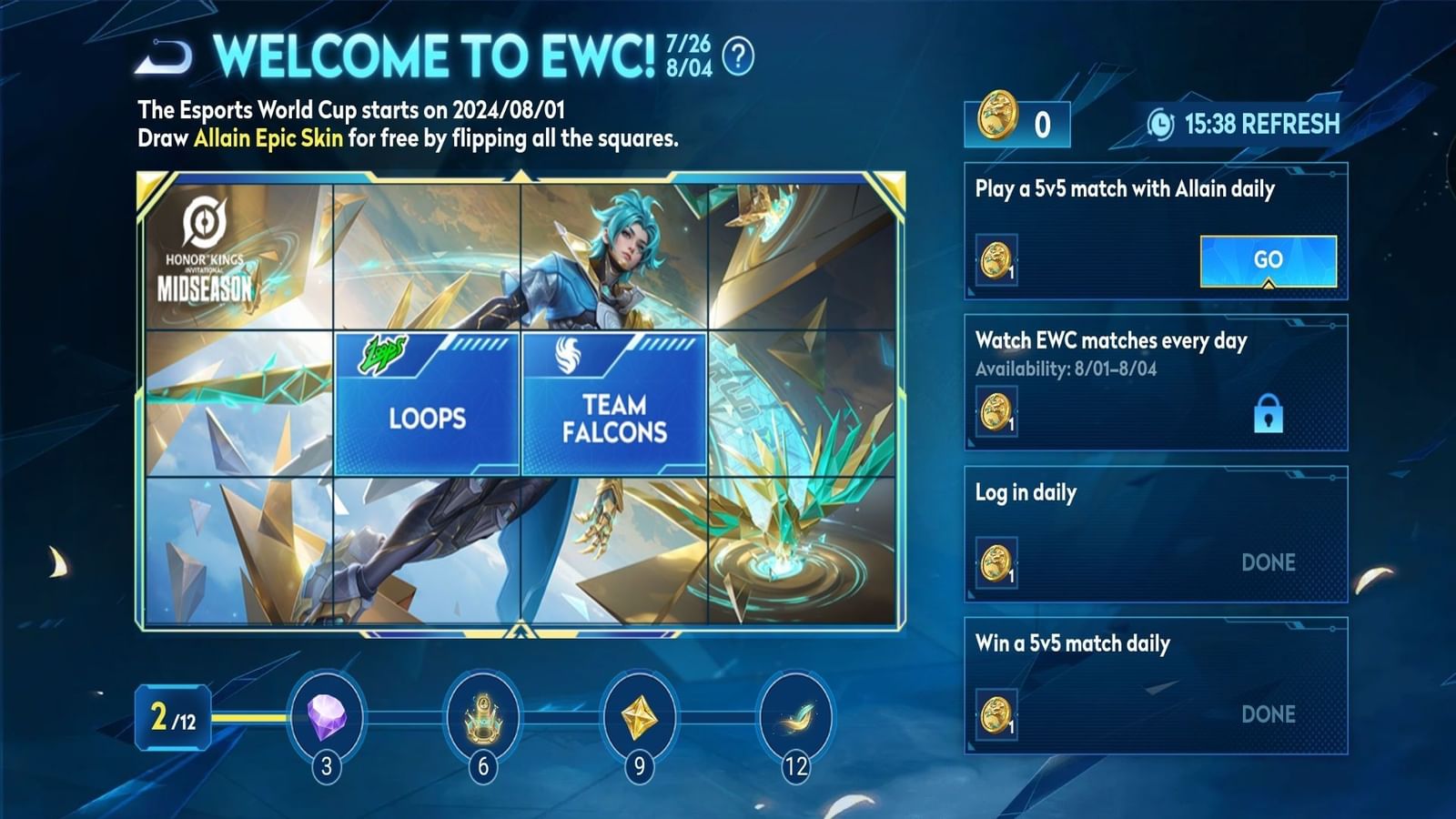 Excusive skin for EWC x Honor of Kings: How to get the Allain Heavenblade skin for free