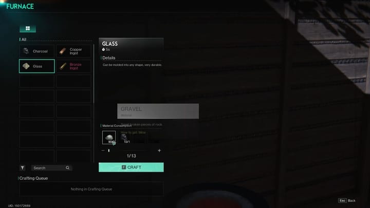 How to craft Glass in Once Human