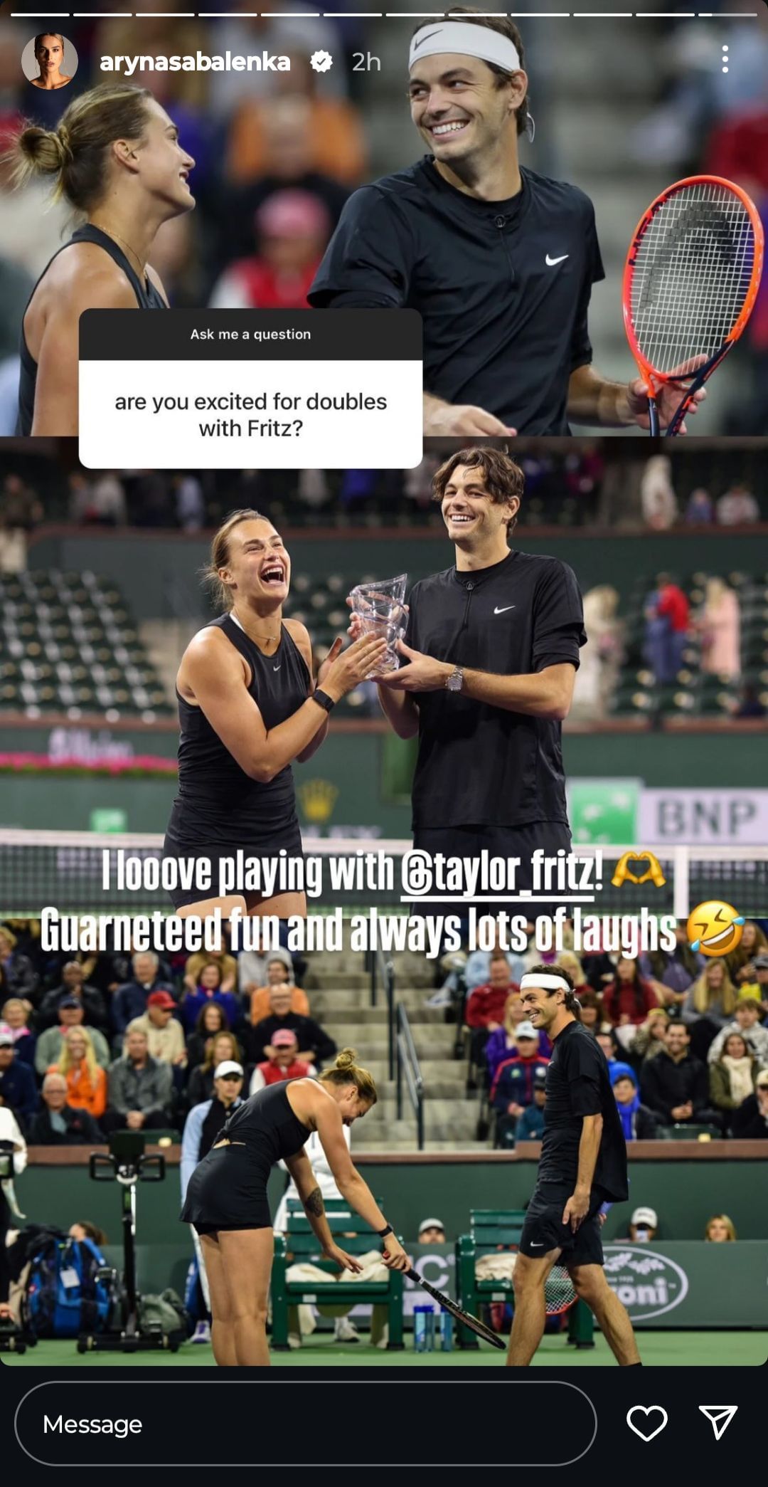 "Guaranteed fun, lots of laughs" - Aryna Sabalenka excited to partner ...