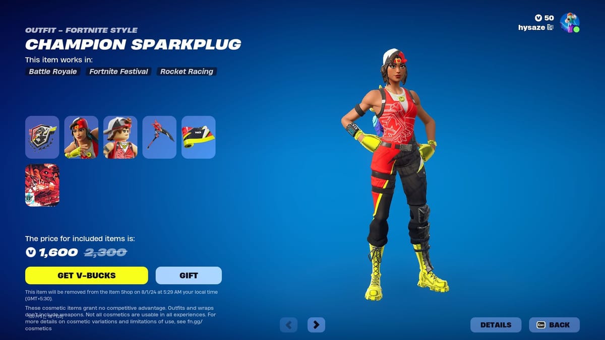 How to get Champion Sparkplug Skin in Fortnite