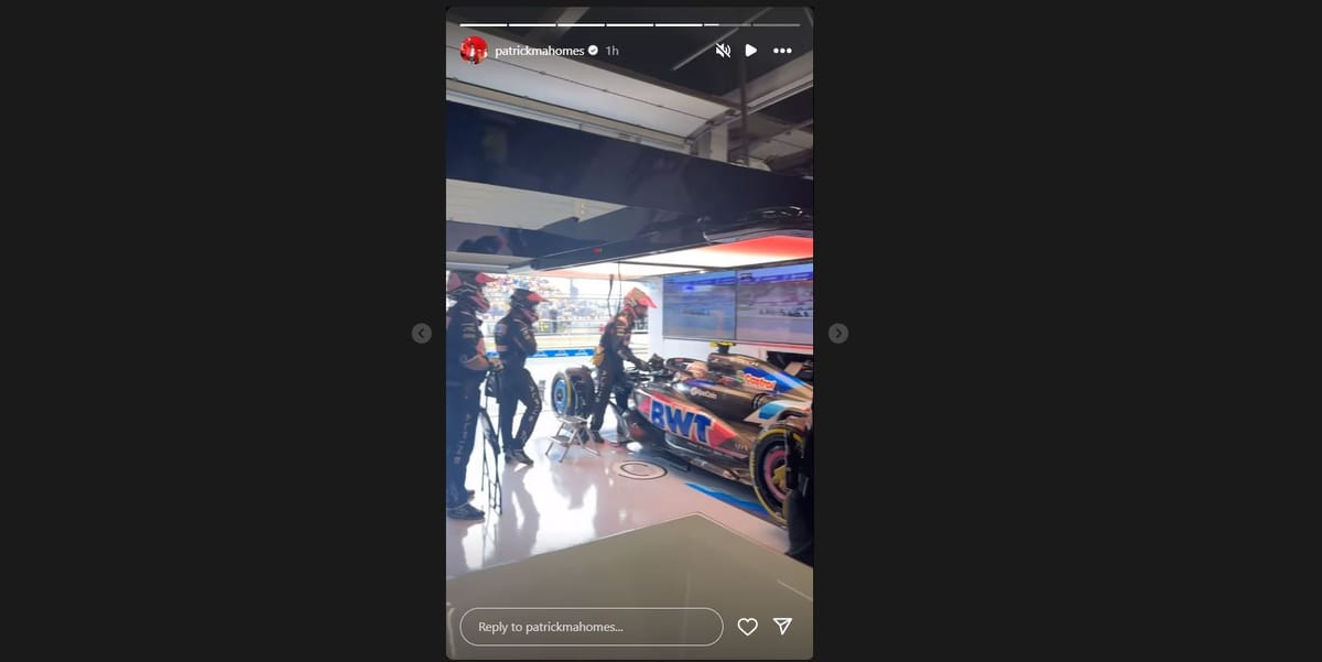IN PHOTOS: Patrick Mahomes makes a pit stop at British GP during dream ...