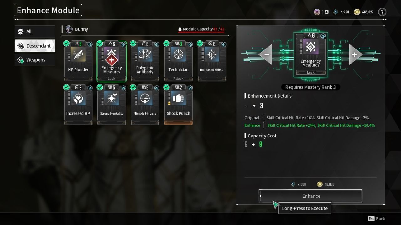 How to upgrade Modules in The First Descendant