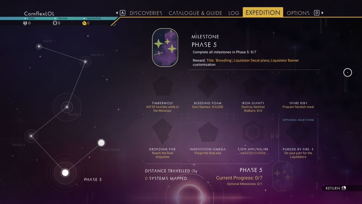 No Man's Sky Expedition 14 Liquidators: All Phase 5 milestone missions ...