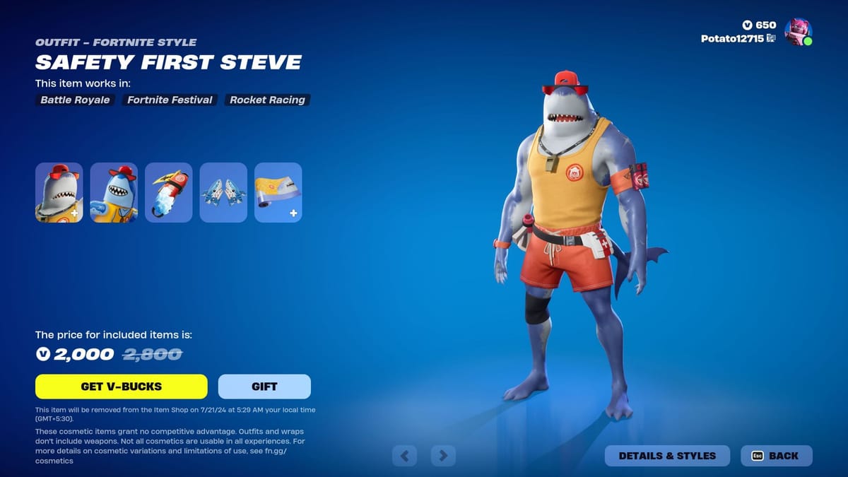 How to get the Safety First Steve skin in Fortnite