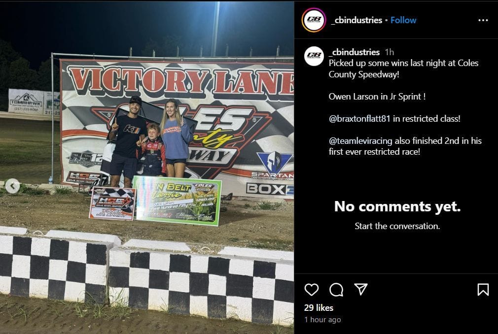 Kyle Larson and wife Katelyn Larson show their support to son Owen in ...