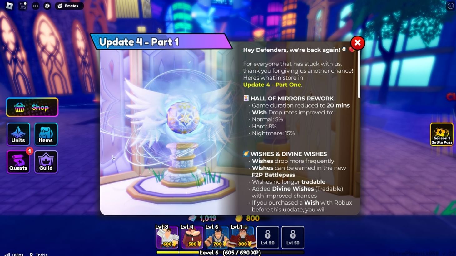 Anime Defenders Update 4 Part 1: Rework, New Season, and Other Details