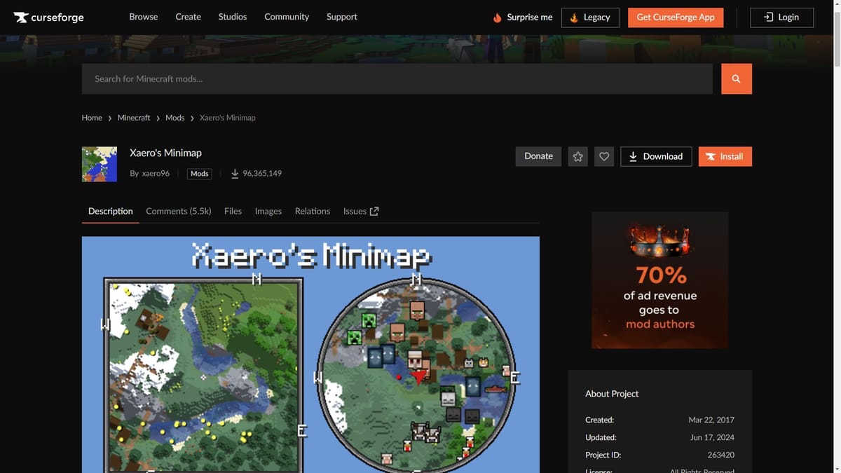 How to get Xaero's Minimap mod for Minecraft 1.21 update