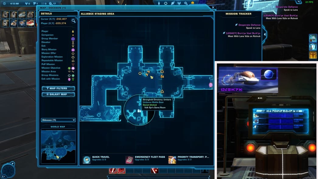 All Stronghold locations in SWTOR