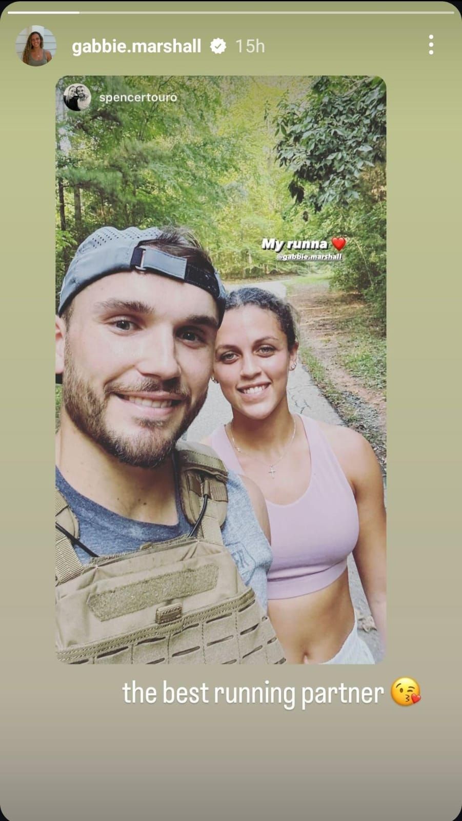 "The best running partner" — Former Iowa star Gabbie Marshall poses for ...