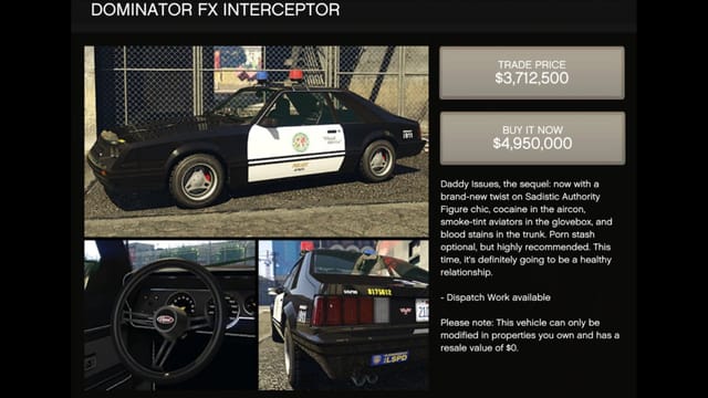 Vapid Dominator FX Interceptor in GTA 5 Online: All you need to know