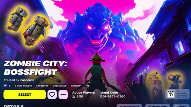 Fortnite Zombie City Bossfight: UEFN map code, how to play, and more