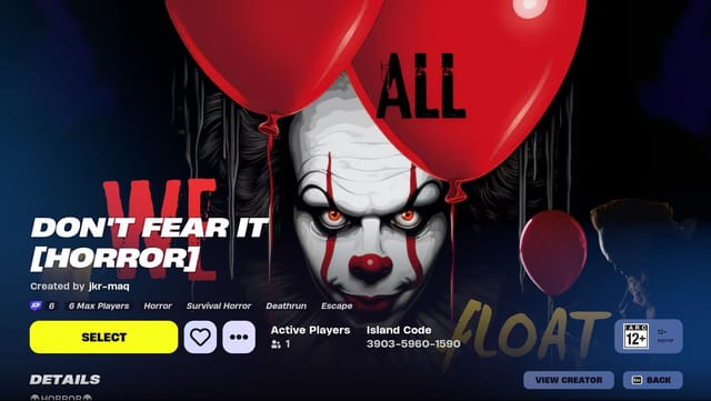 Fortnite Don't Fear It Horror: UEFN map code, how to play, and more