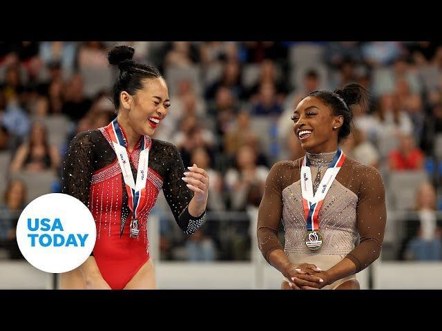 In Pictures: Simone Biles and Suni Lee share laughter and friendship as ...