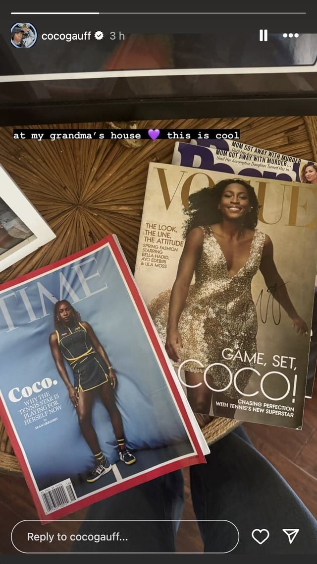 "This is cool" - Coco Gauff shows off her grandmother's adorable ...