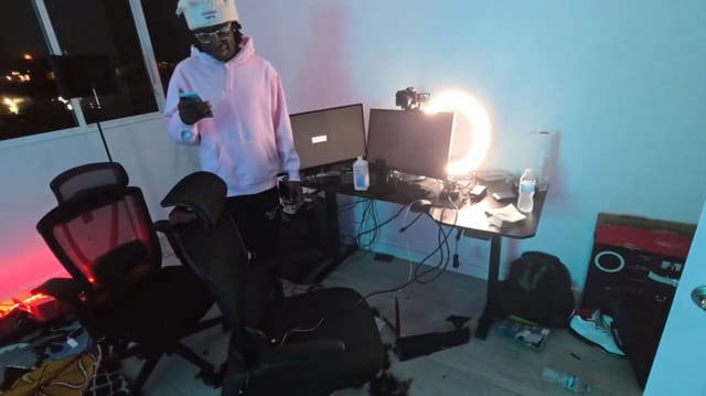 Kick streamer Shnaggyhose destroys Konvy’s setup after going bald live ...