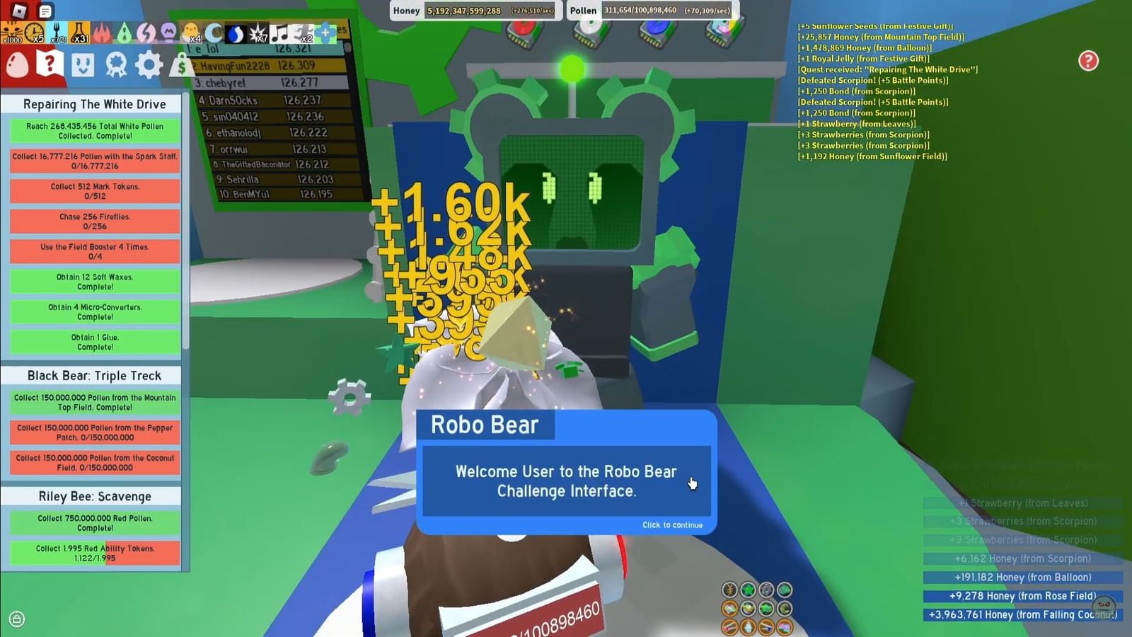How to repair the Robo Bear in Bee Swarm Simulator