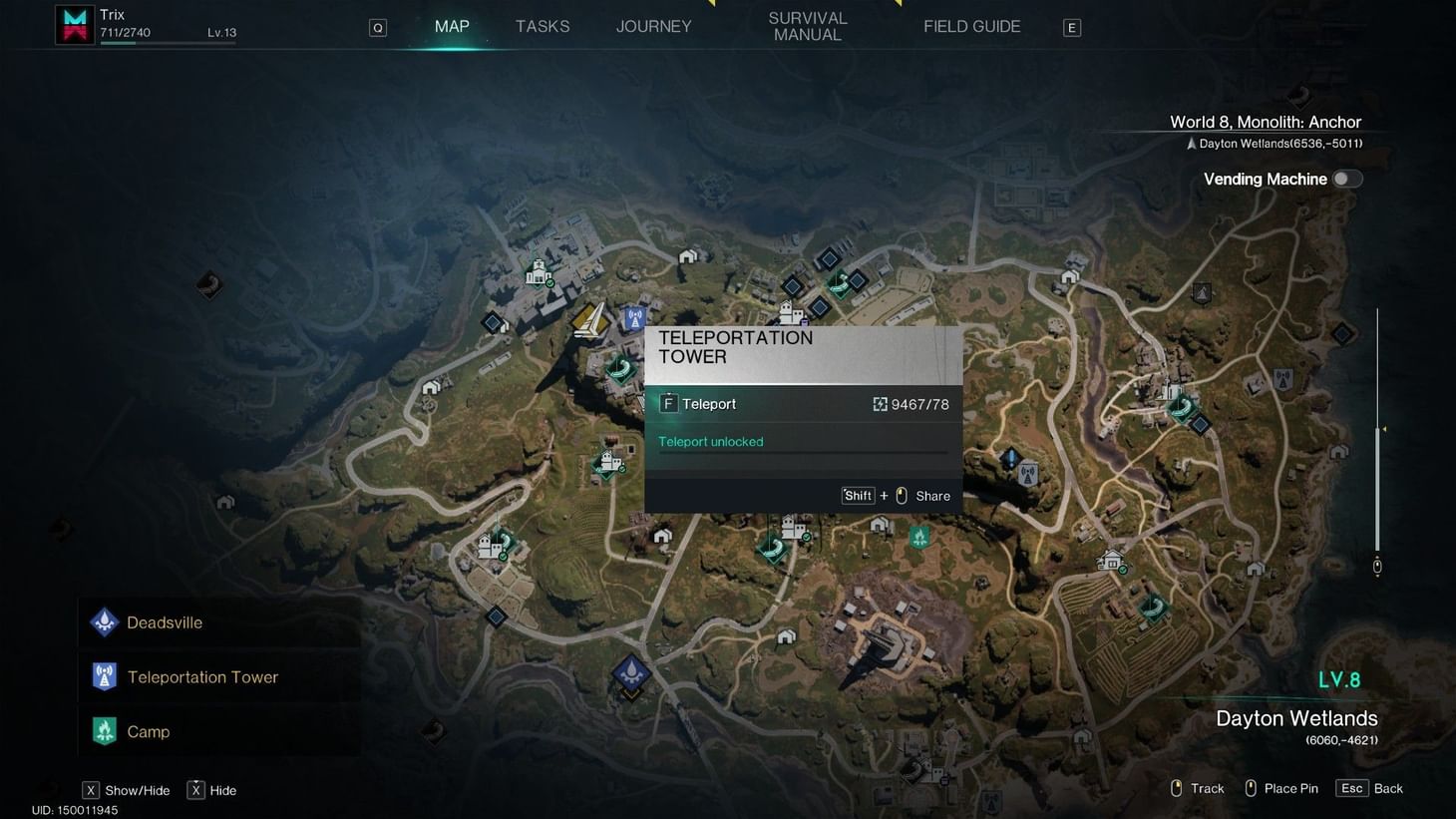 How to fast travel in Once Human