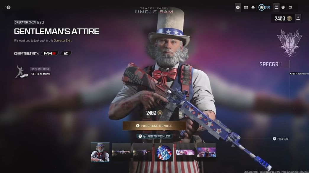 Uncle Sam Tracer Pack in MW3 and Warzone: Price, what's included, and ...