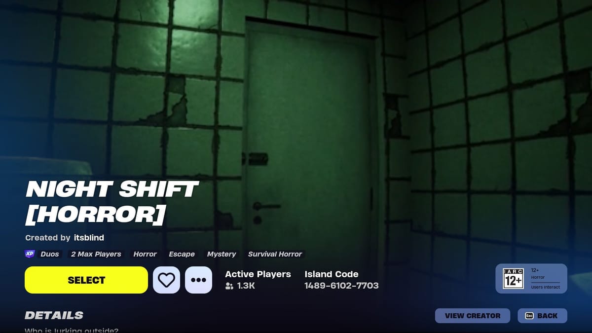 Fortnite Night Shift Horror: UEFN map code, how to play, and more