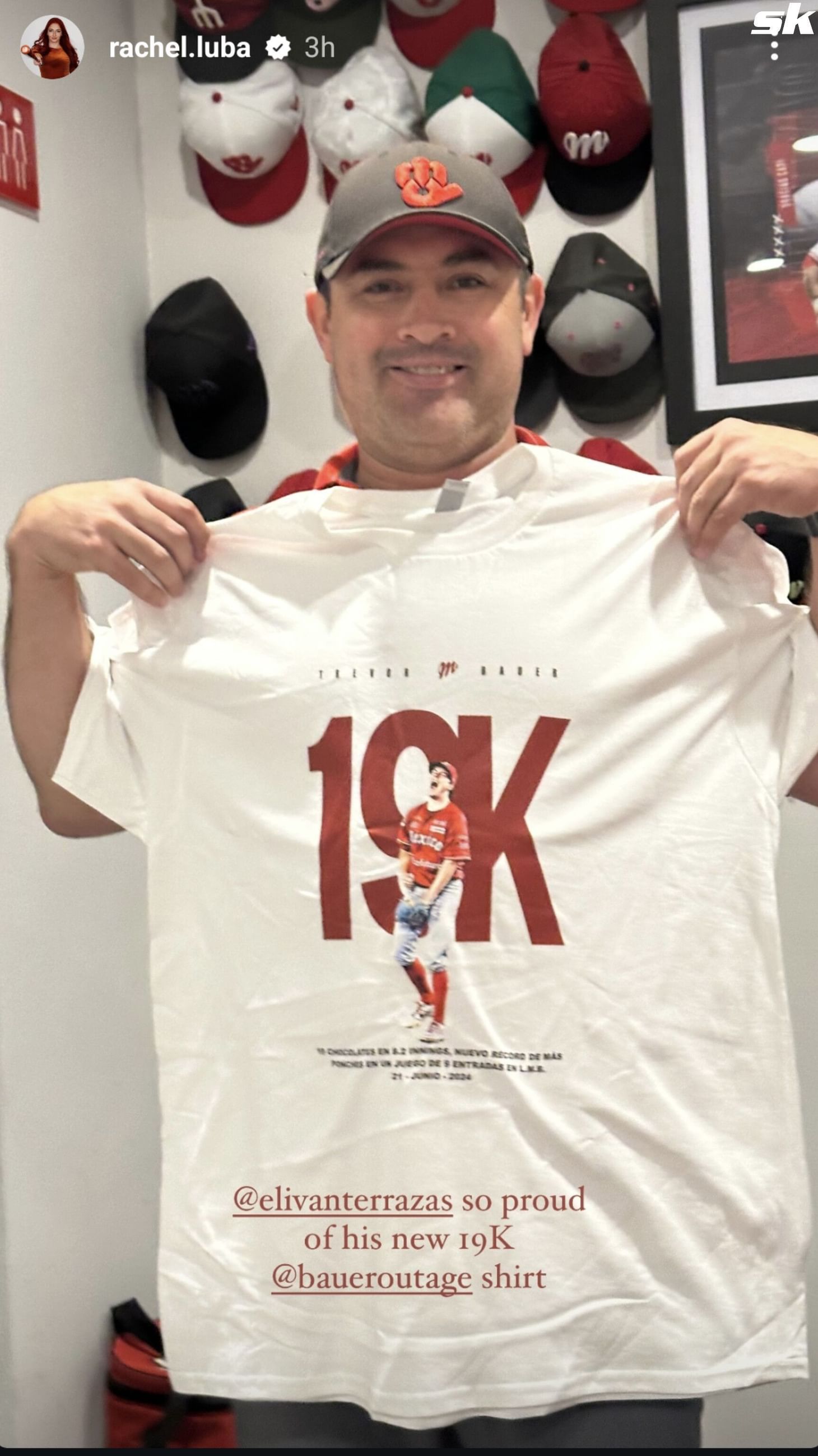 In Photos: Trevor Bauer's agent Rachel Luba shows off LMB crew sporting 19k t-shirts in honor of ...