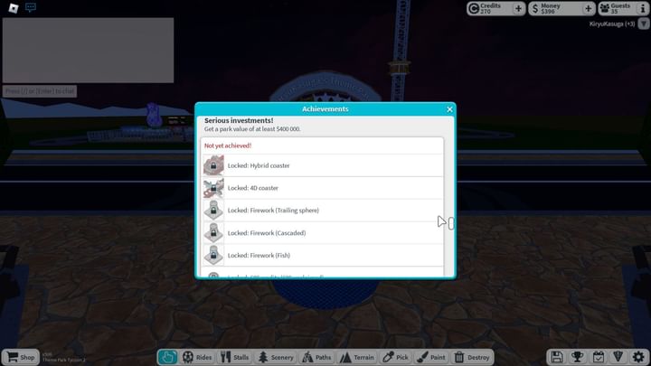 Roblox: Theme Park Tycoon 2: Achievements guide
