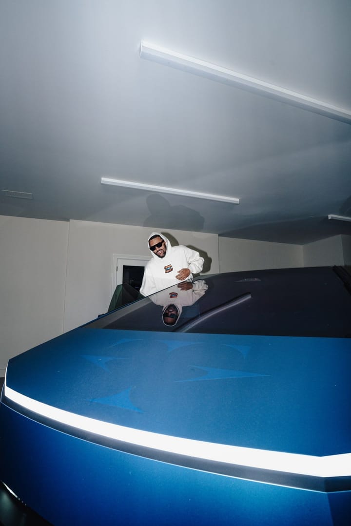 In Photos: Trae Young unveils custom icy blue Cybertruck, shares a ...