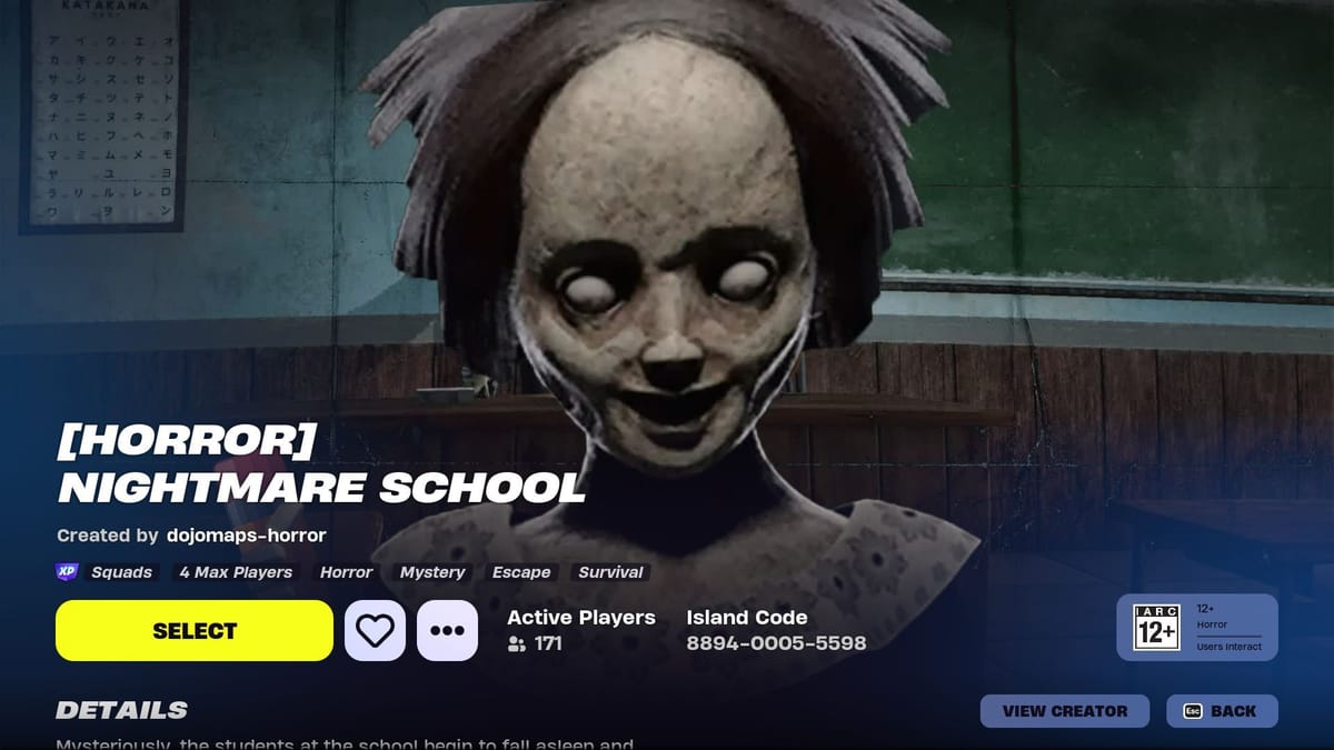 Fortnite Nightmare School: UEFN map code, how to play, and more