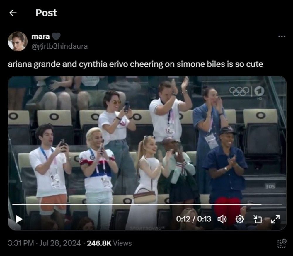 WATCH: Ariana Grande gives standing ovation to Simone Biles' incredible ...