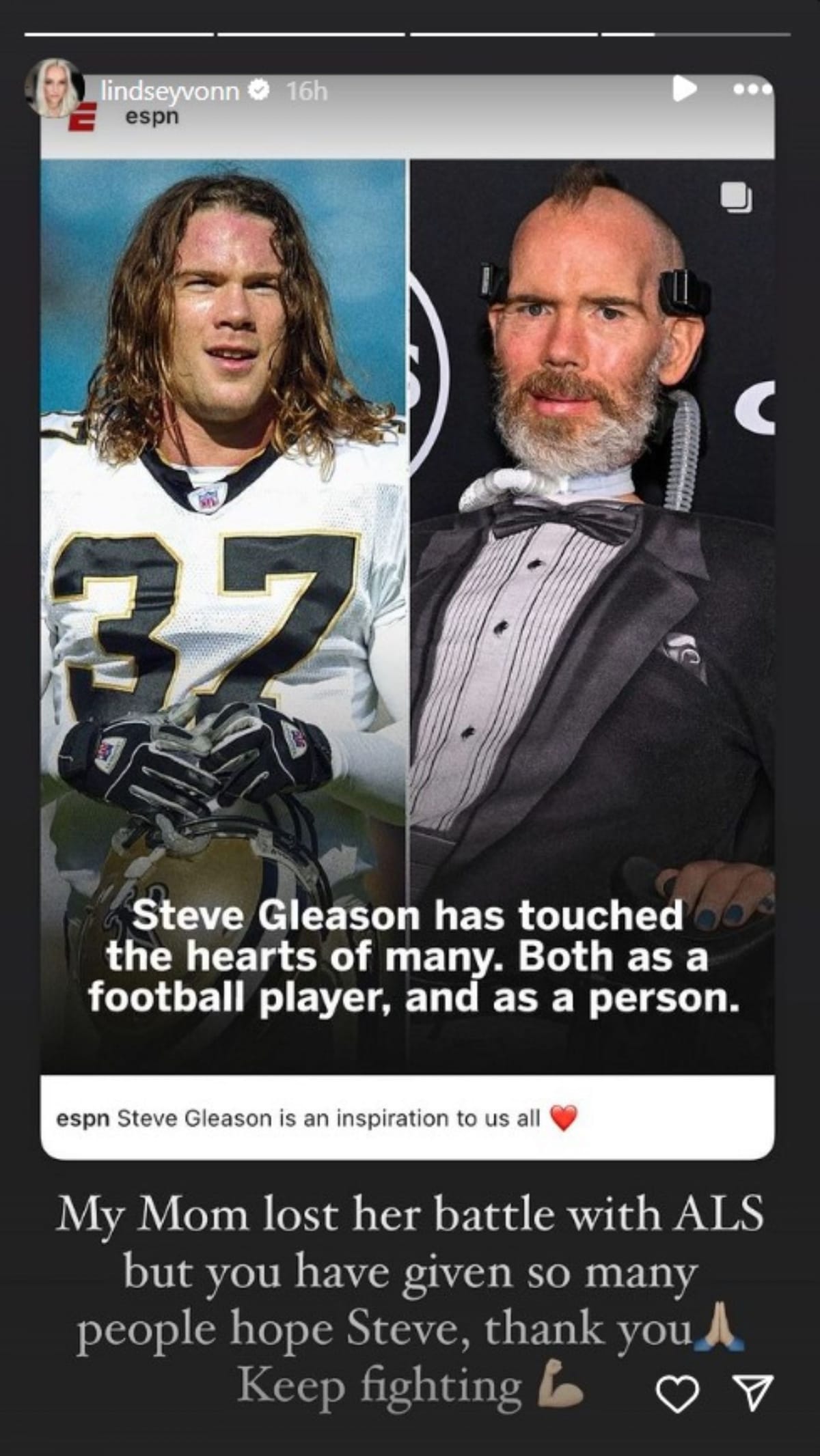 "My mom lost her battle" - Lindsey Vonn lauds former NFL player Steve ...