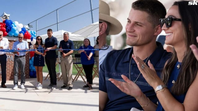 In Photos: Corey Seager and wife Madisyn unveil batting cages at newly ...