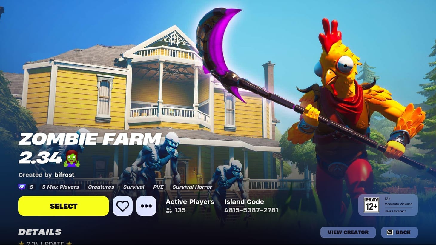 Fortnite Zombie Farm: UEFN map code, how to play, and more
