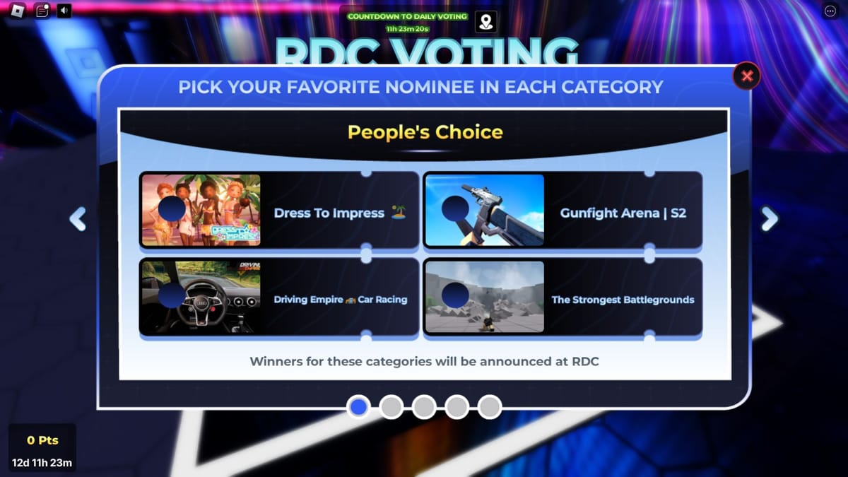 How to vote in Roblox Innovation Awards 2024 - Voting Hub