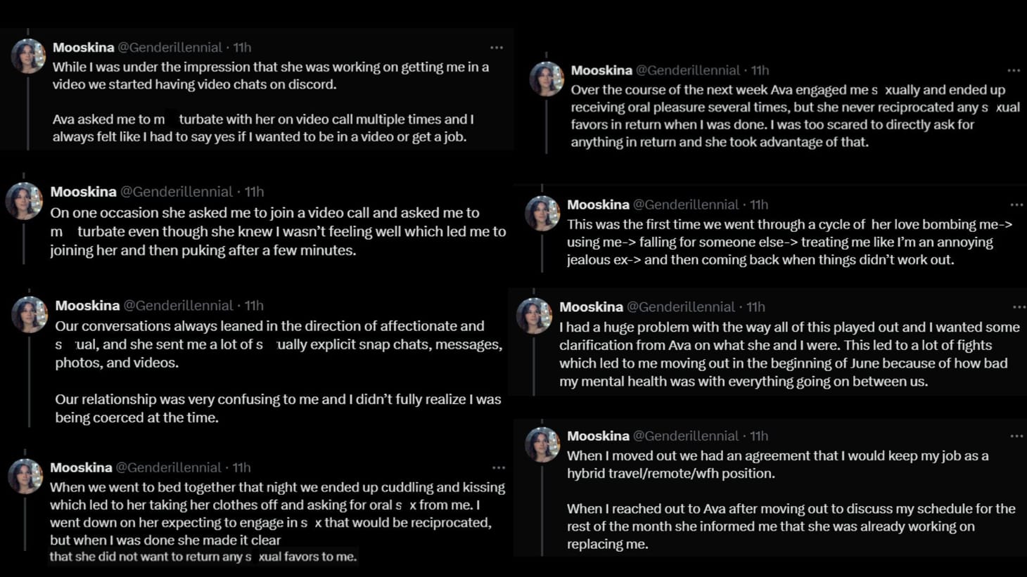 Ava Kris Tyson gets accused of sexual assault by X user Mooskina days ...