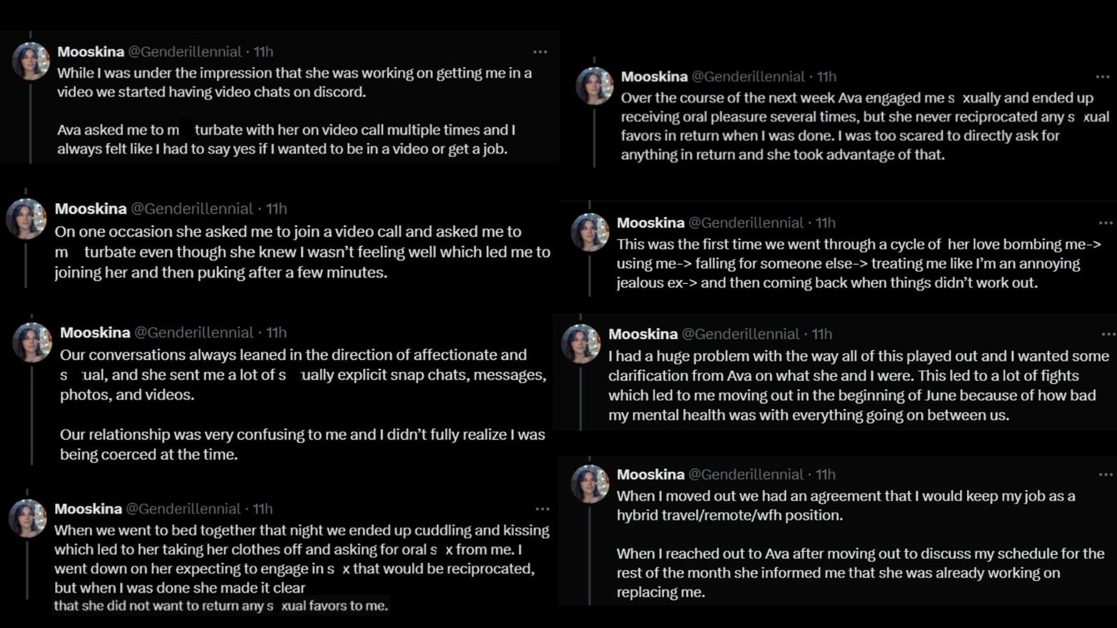 Ava Kris Tyson gets accused of sexual assault by X user Mooskina days ...