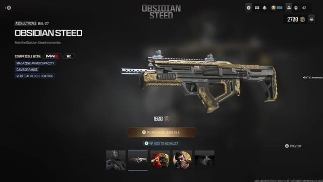 Obsidian Steed bundle in MW3 and Warzone: Price, what's included, and is it worth buying?