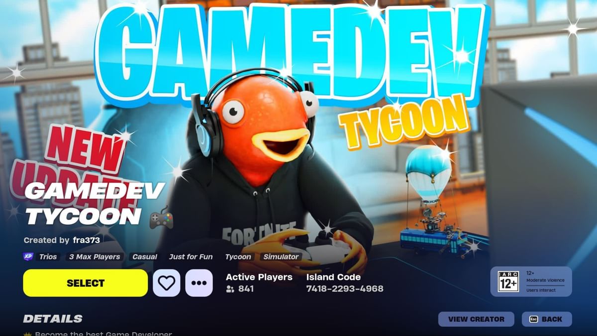 Fortnite GameDev Tycoon: UEFN map code, how to play, and more