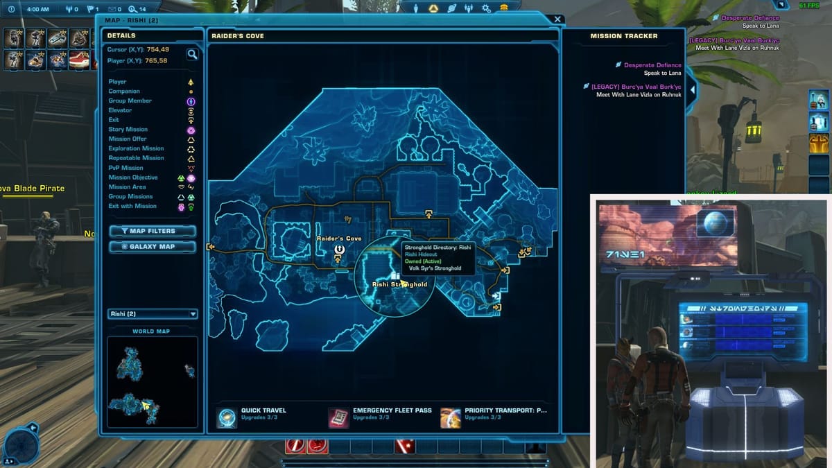 All Stronghold locations in SWTOR