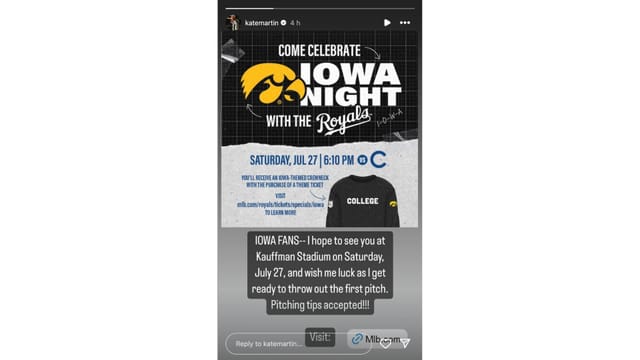 Las Vegas Aces star Kate Martin gears up to throw the first pitch at ...