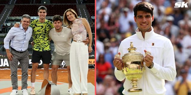 In Pictures: Carlos Alcaraz and brothers Jaime, Sergio & Alvaro celebrate Spaniard's Wimbledon ...