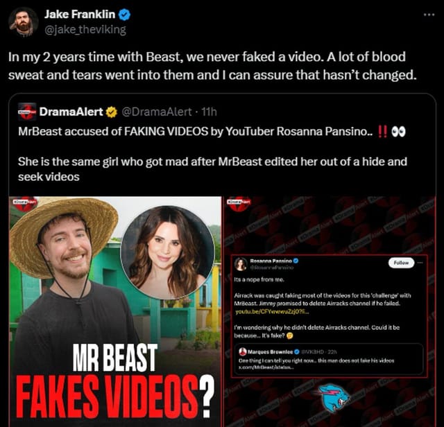 Former MrBeast crew member responds to Rosanna Pansino's allegations ...